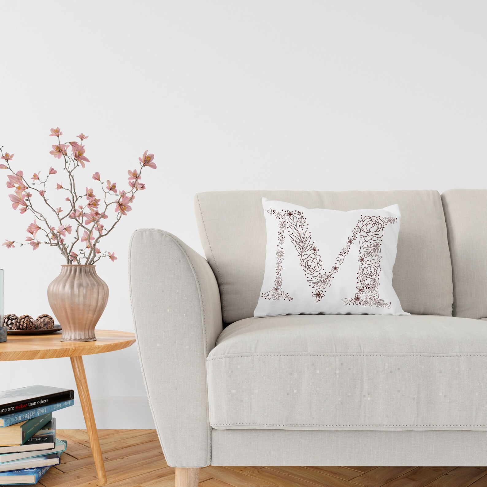 Flower Alphabet M Svg Monogram Svg Alphabet Svg Monogram Letter M Svg ...