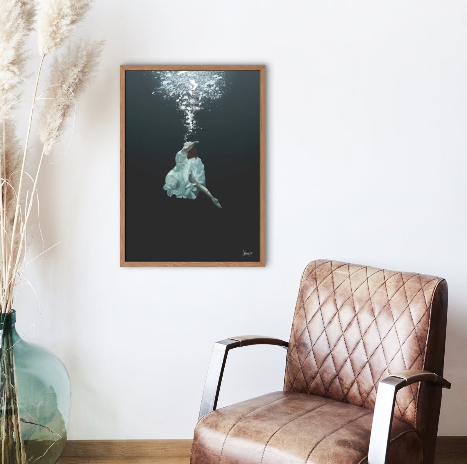 Swimmer in a Deep Sea, Printable Digital Wall Art, Gift Wall Art. - Etsy