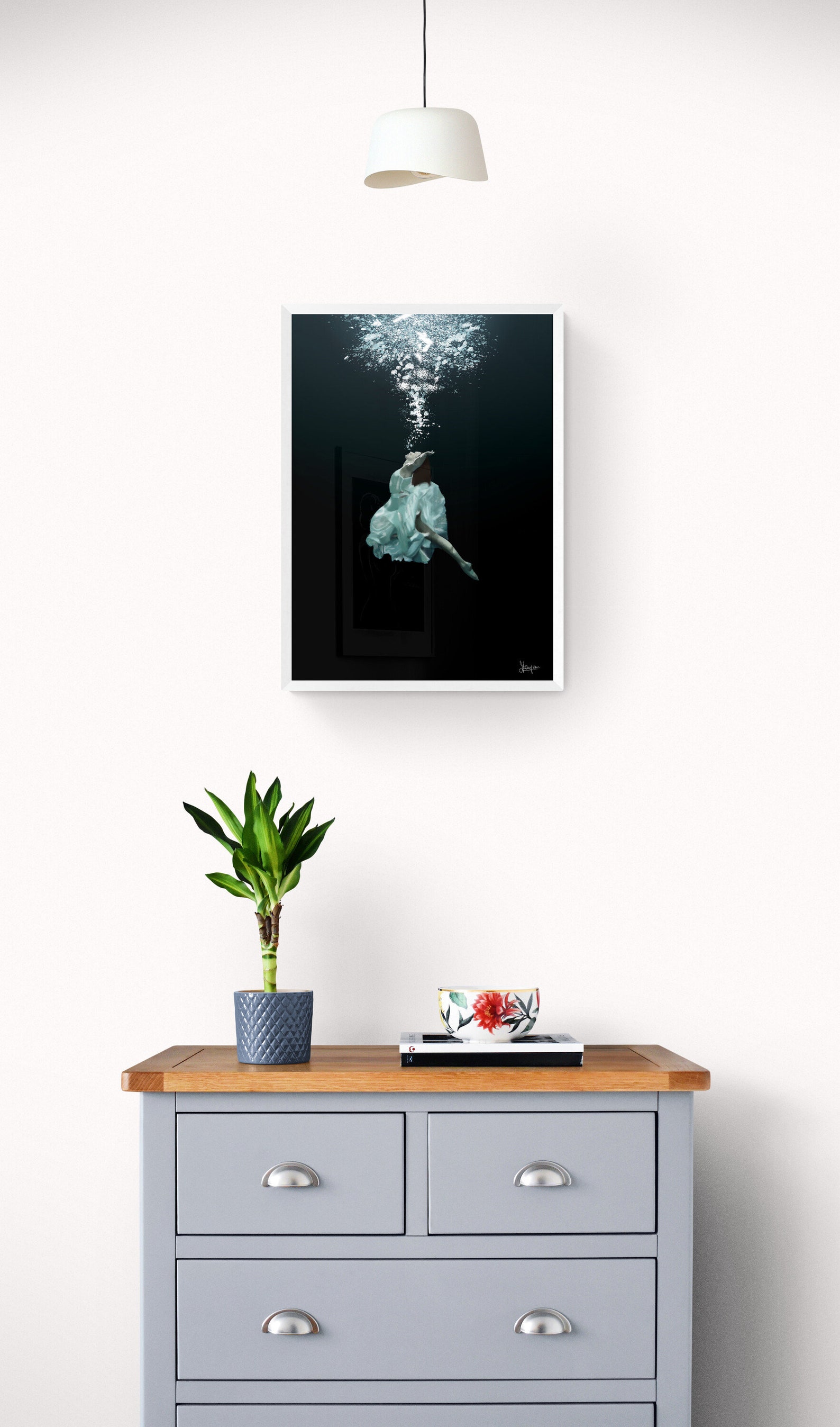 Swimmer in a Deep Sea, Printable Digital Wall Art, Gift Wall Art. - Etsy