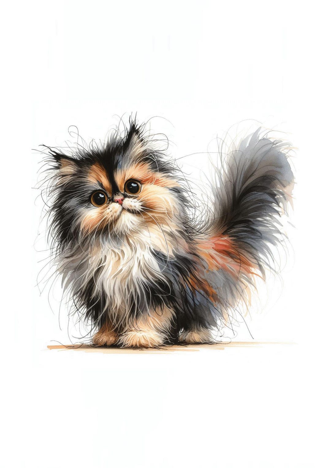 Cat Art PRINT, Watercolour Cat Print, Wall Art Decor, Cat Lover Gift ...