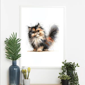 Cat Art PRINT, Watercolour Cat Print, Wall Art Decor, Cat Lover Gift ...