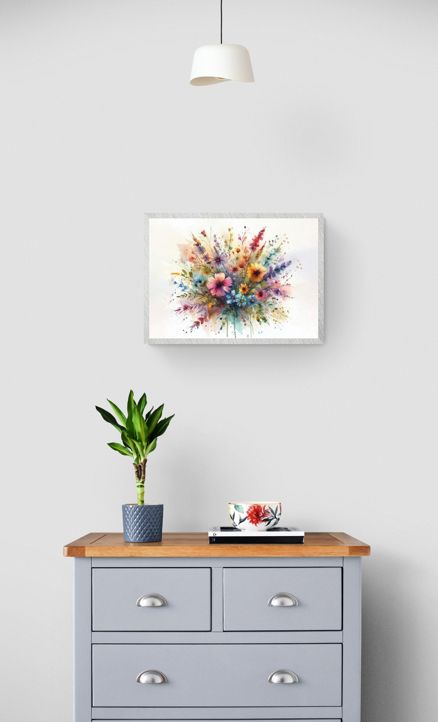 Wild Flowers Watercolor Print, Printable Wall Art, A3 Size, Print, Gift ...