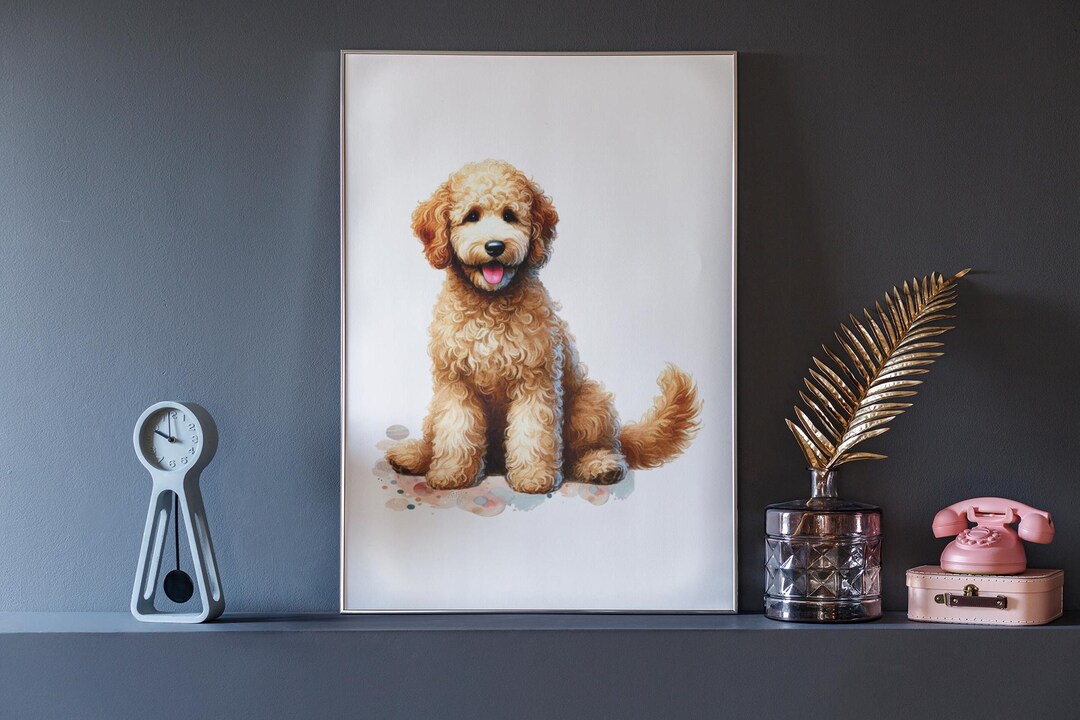 Labradoodle Watercolor Wall Art, Dog Lover Gift, Pet Portrait Print ...