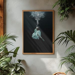 Swimmer in a Deep Sea, Printable Digital Wall Art, Gift Wall Art. - Etsy