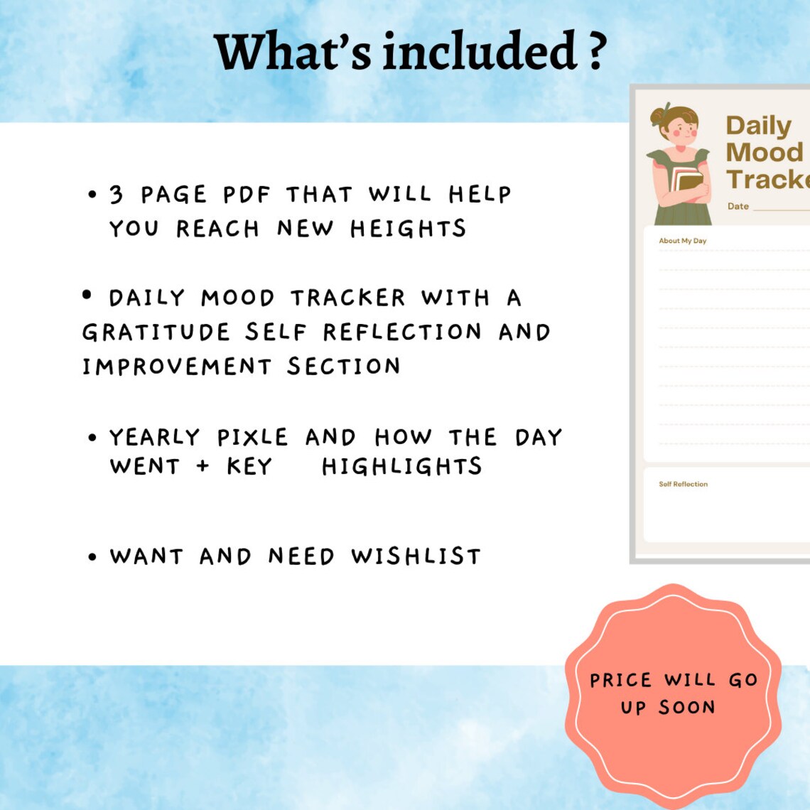 Daily Gratitude Journal Printable Daily Gratitude Self Reflection ...