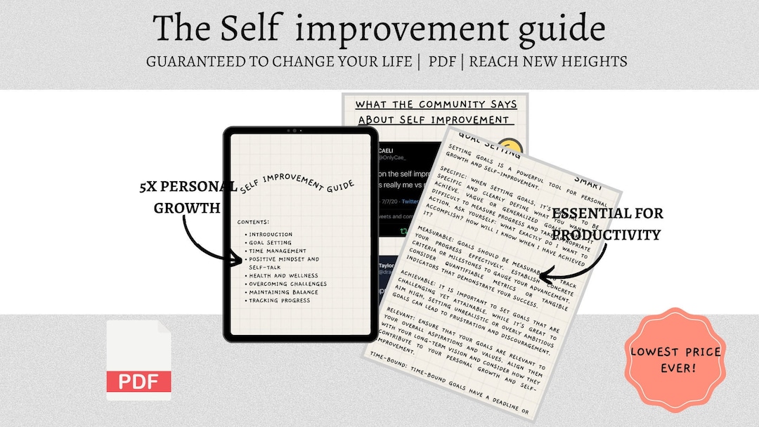 Self Improvement Planner Self Improvement Book Self Improvement Guide ...