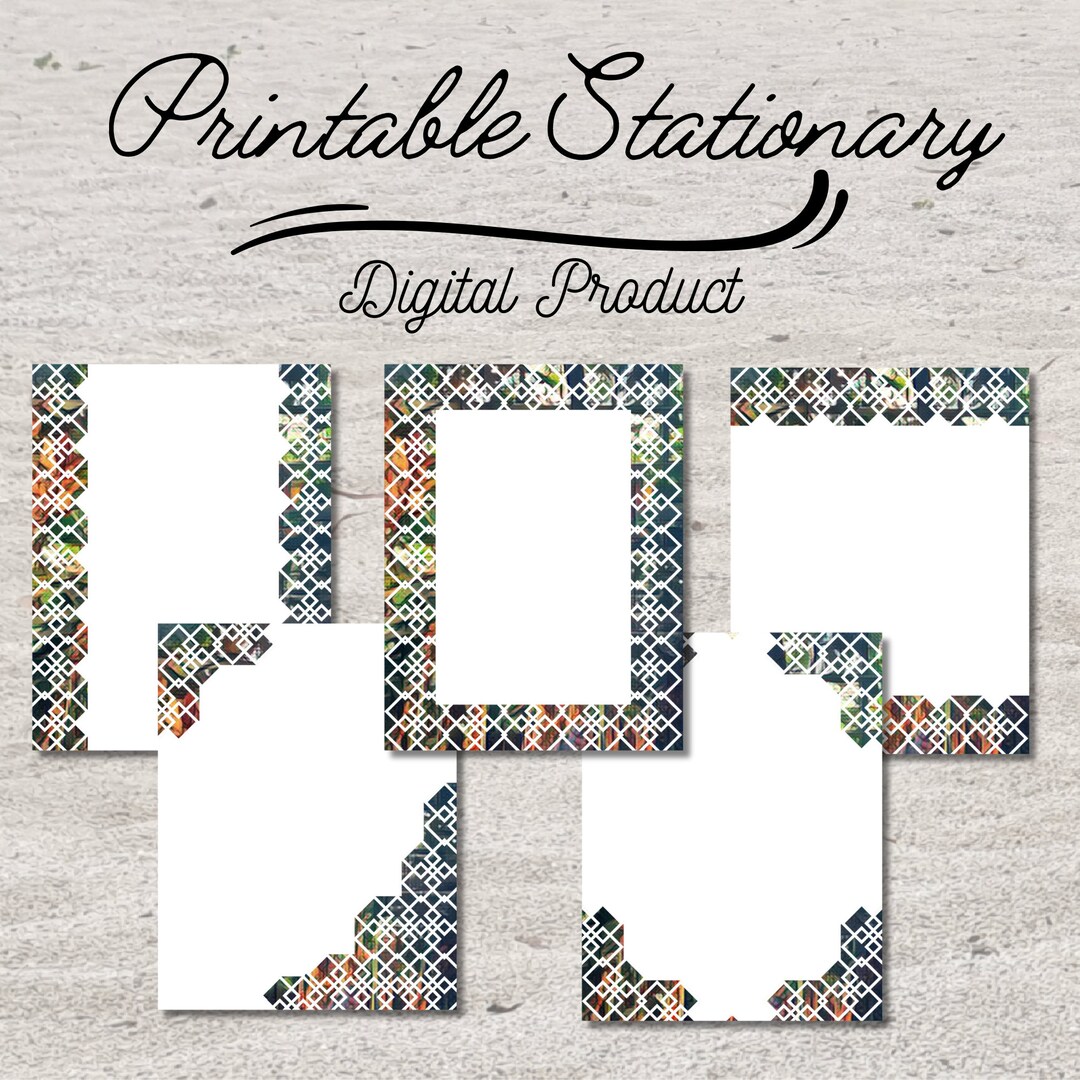 Printable Stationary, 1 Design in 5 Styles, Lined and Blank, A4, A5 and ...