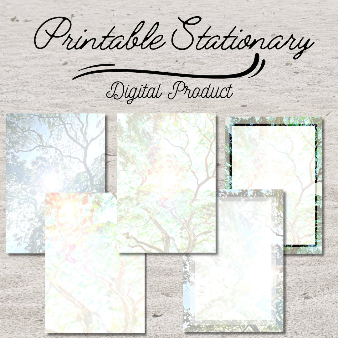 Printable Stationary, Tree Design, Lined and Blank, A4, A5 and Letter ...