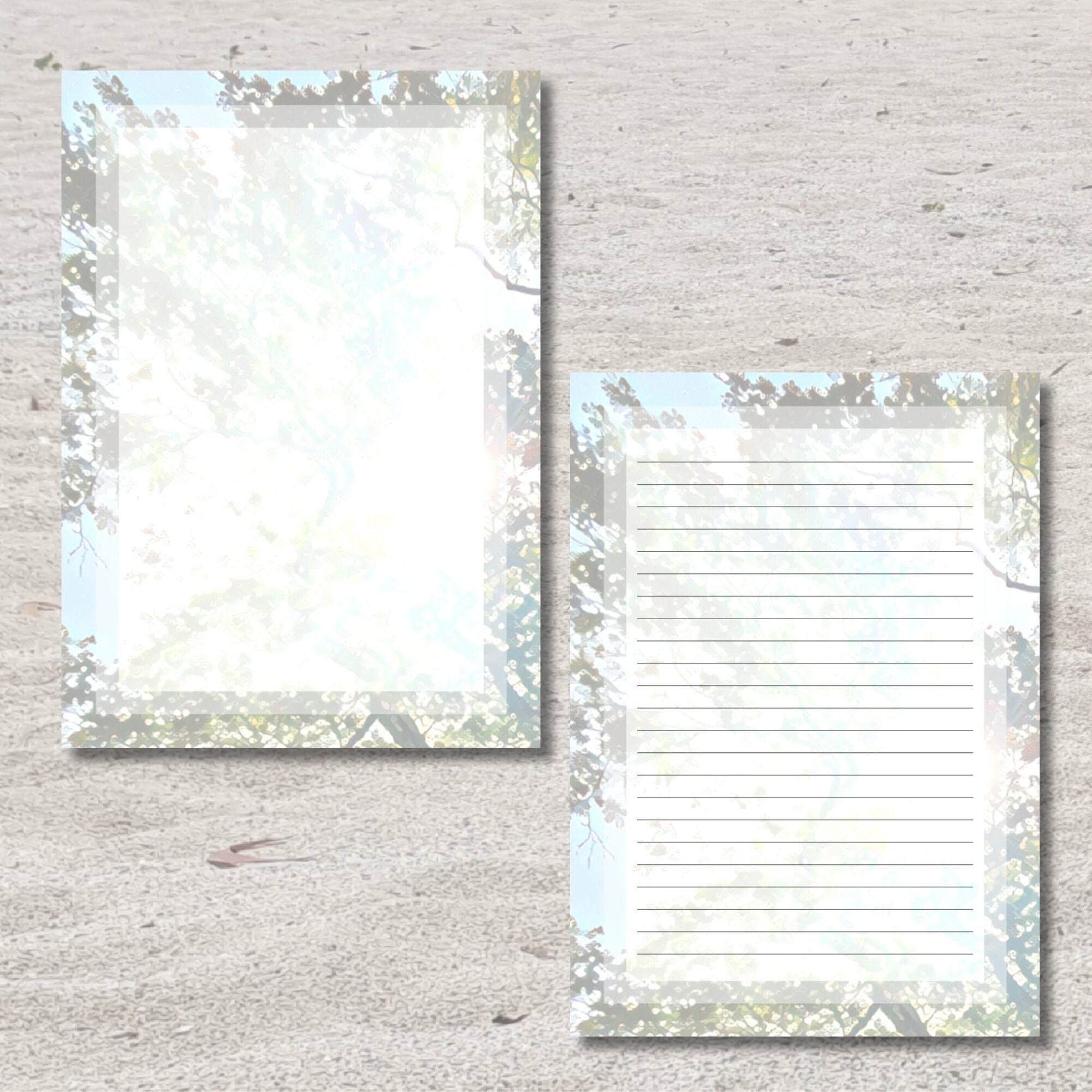 Printable Stationary, Tree Design, Lined and Blank, A4, A5 and Letter ...