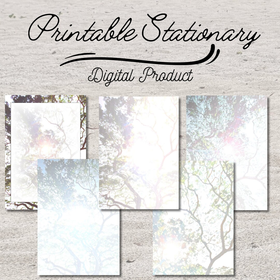 Printable Stationary, Tree Design, Lined and Blank, A4, A5 and Letter ...