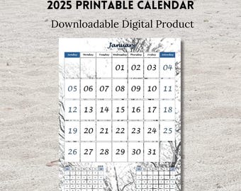 Printable 2025 Calendar, Sunday Start, Landscape, With Previous and ...