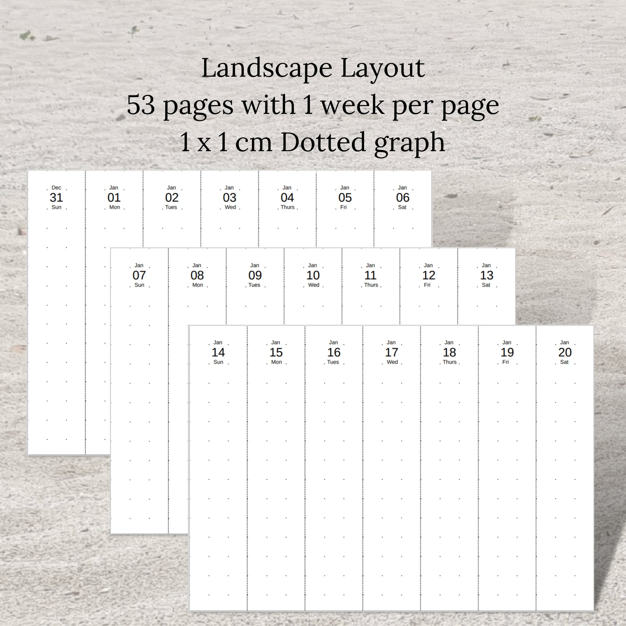 Printable 2024 Weekly Dated Planner Sunday Start Landscape - Etsy