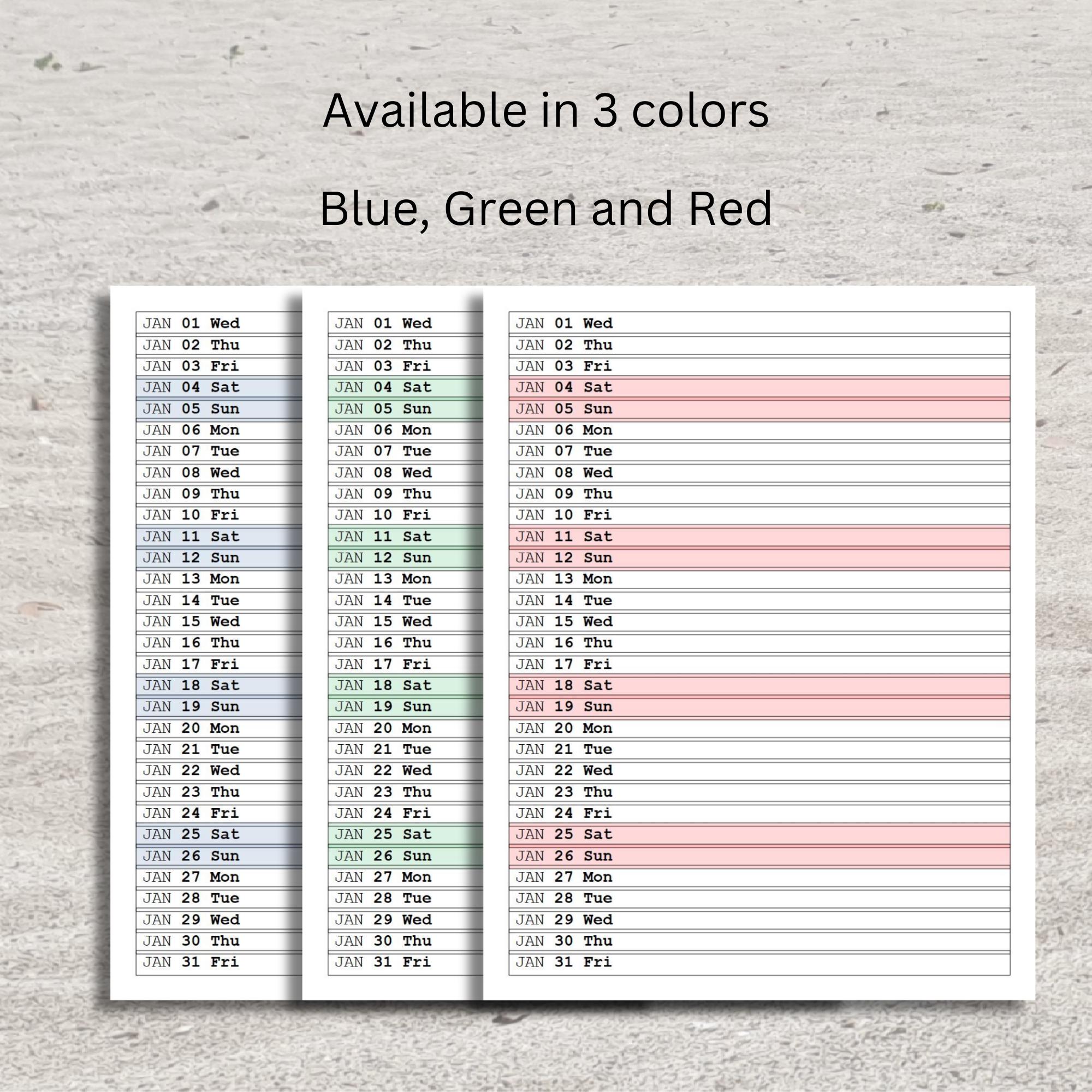 Printable 2025 Calendar, Portrait, A4, A5 and Letter Size, PDF - Etsy