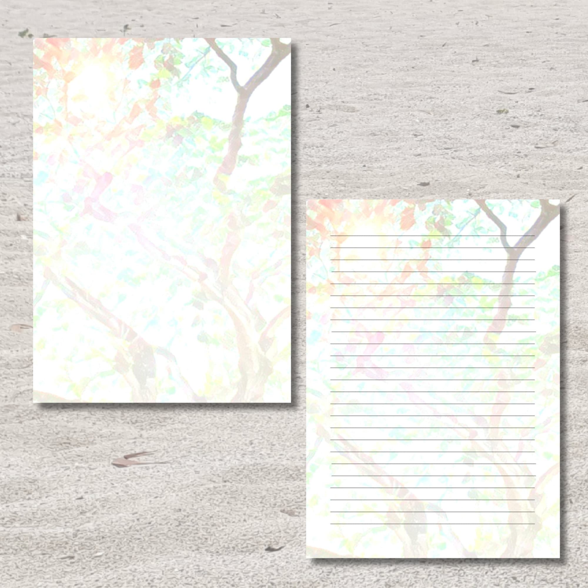 Printable Stationary, Tree Design, Lined and Blank, A4, A5 and Letter ...