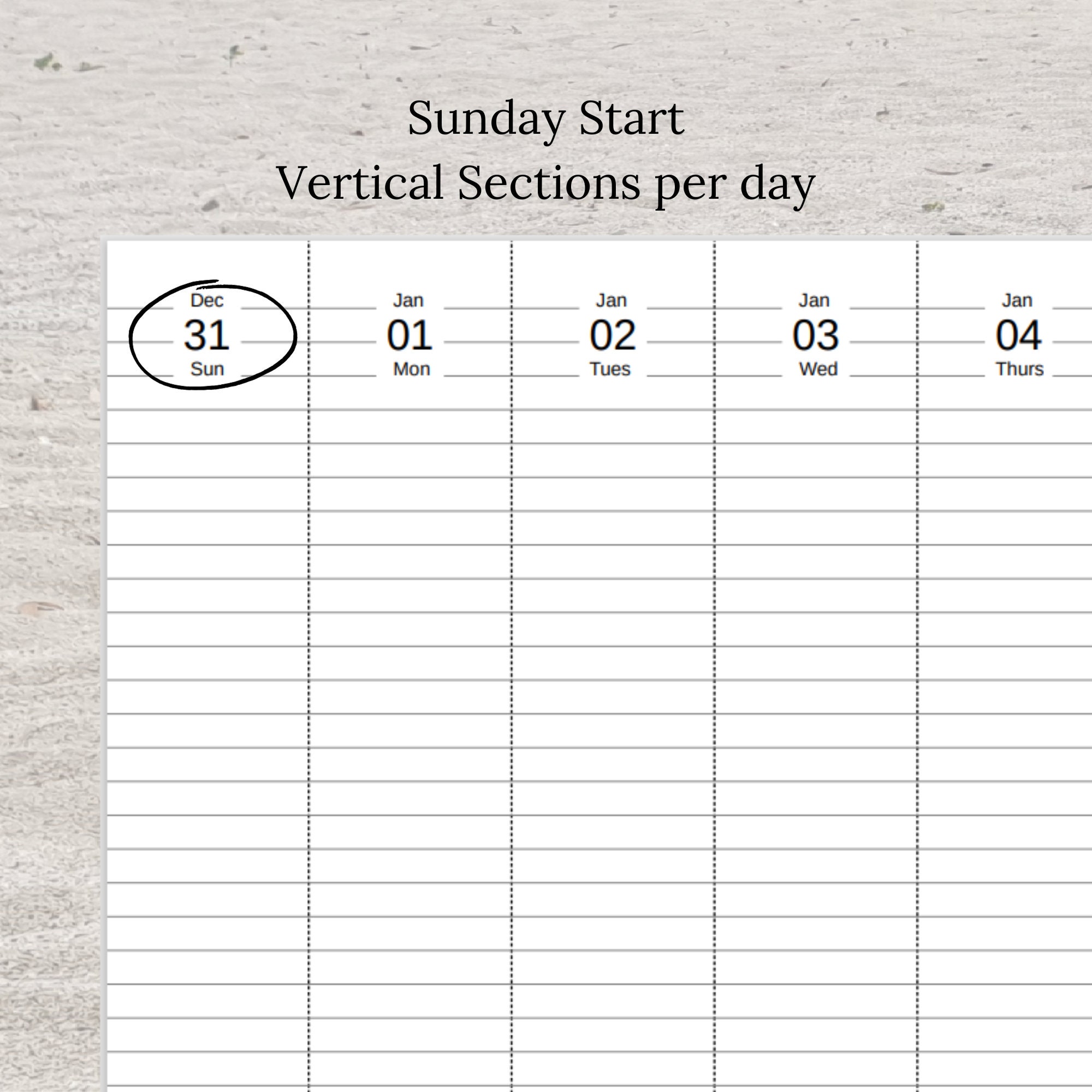 Printable 2024 Weekly Dated Planner Sunday Start Landscape - Etsy