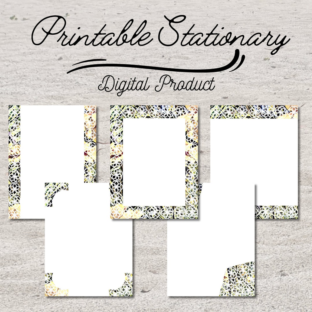 Printable Stationary, 1 Design in 5 Styles, Lined and Blank, A4, A5 and ...