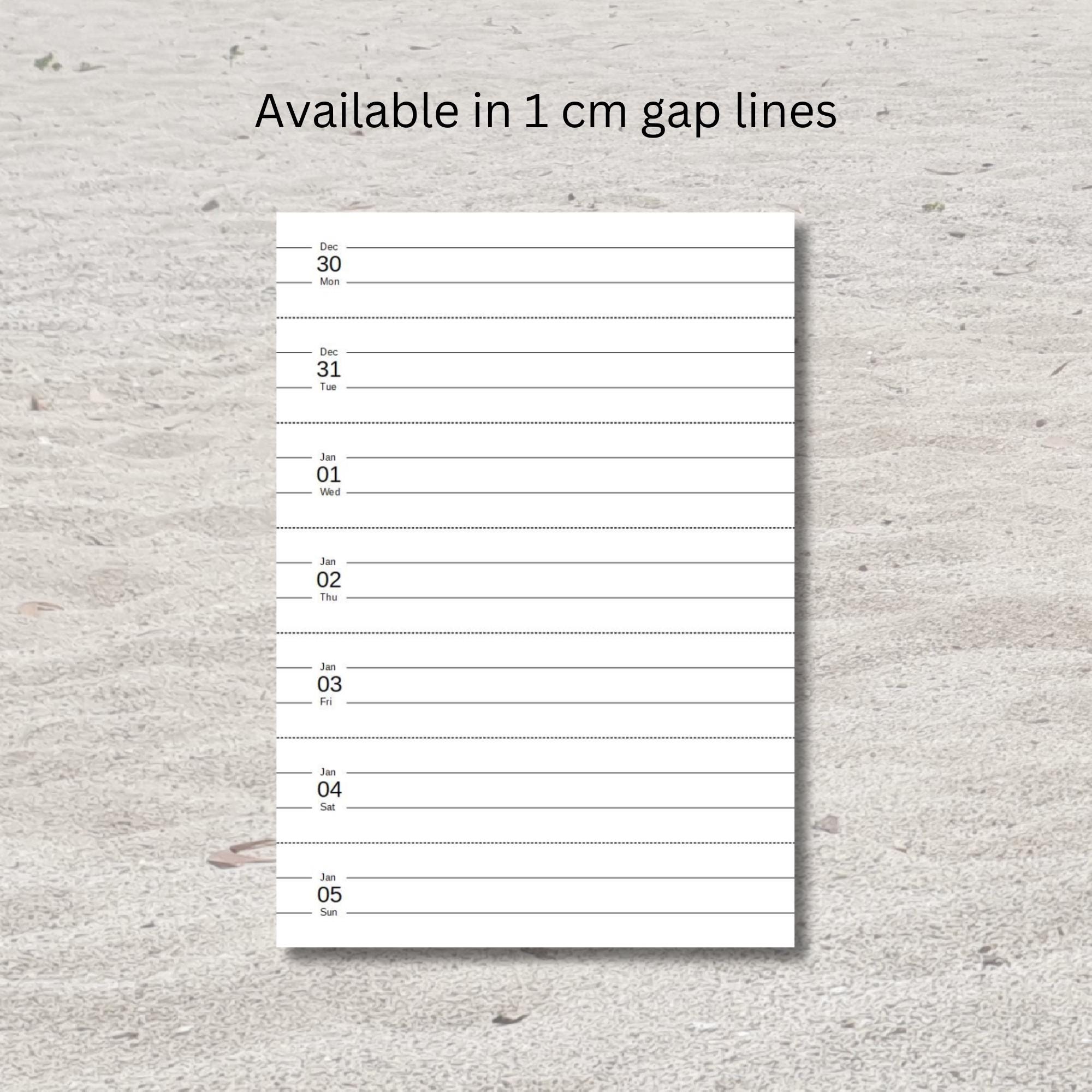 Printable 2025 Weekly Dated Planner, Monday Start, Portrait, Horizontal ...