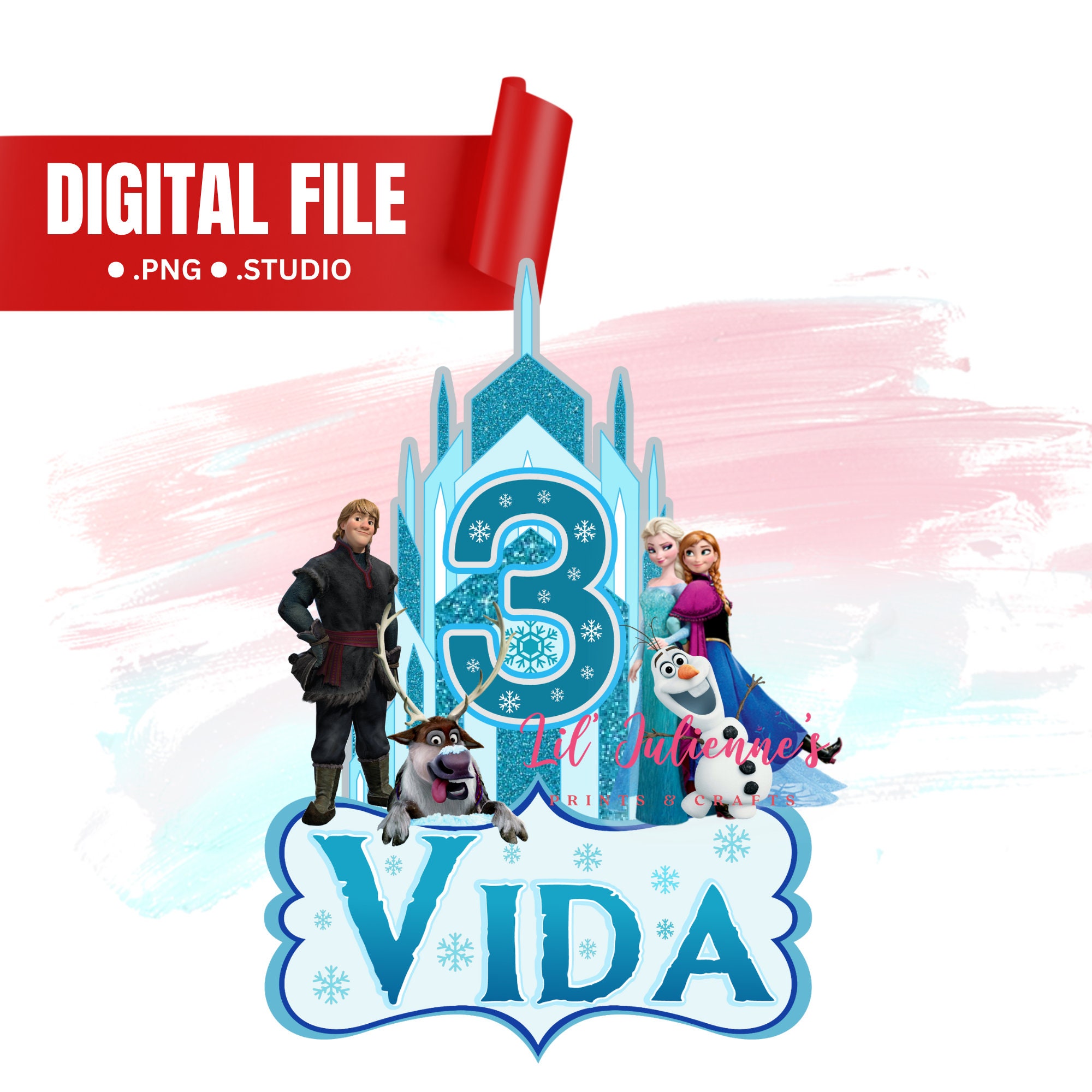 Printable Frozen Cake Topper, Cake Topper Shaker, Frozen Birthday Party ...