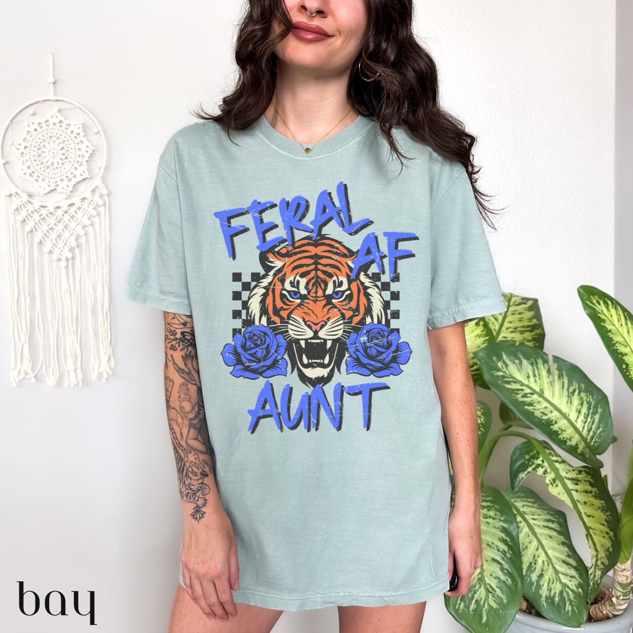 Feral AF Aunt Tee, Trendy Feral Aunt Shirt, Aesthetic Aunt Tee, Unique ...