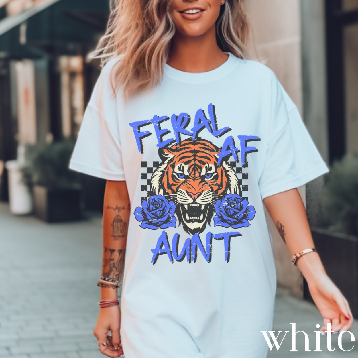 Feral AF Aunt Tee, Trendy Feral Aunt Shirt, Aesthetic Aunt Tee, Unique ...