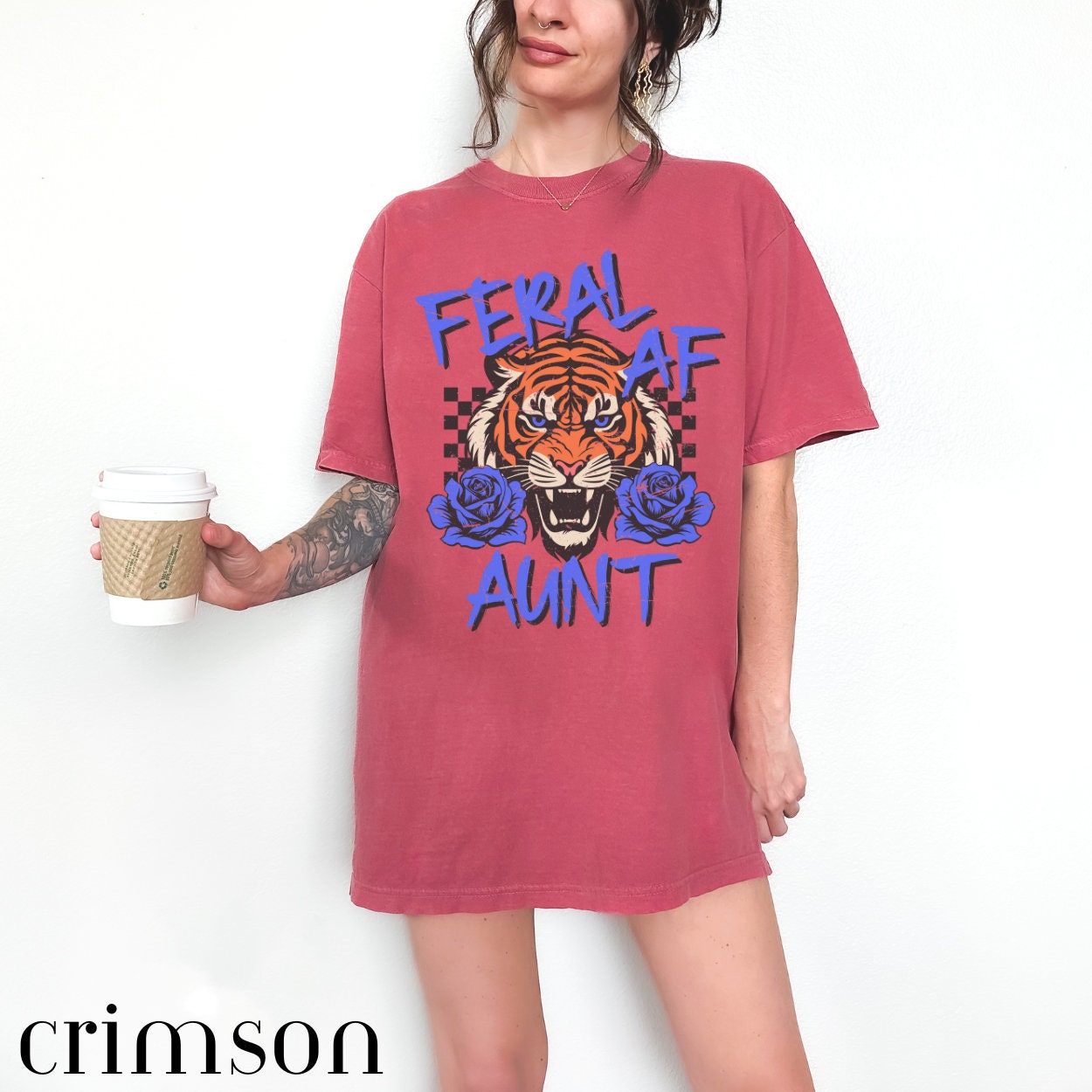 Feral AF Aunt Tee, Trendy Feral Aunt Shirt, Aesthetic Aunt Tee, Unique ...