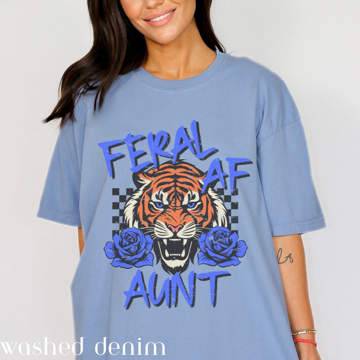 Feral AF Aunt Tee, Trendy Feral Aunt Shirt, Aesthetic Aunt Tee, Unique ...