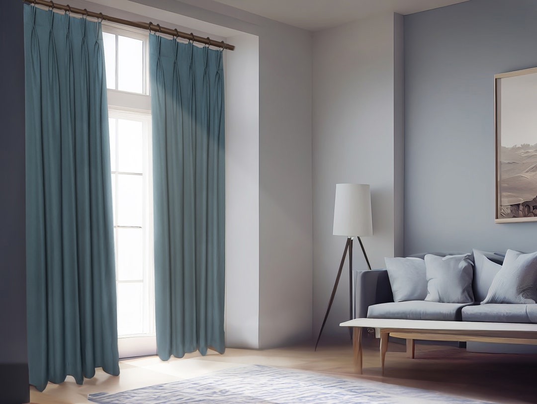 Luxury Triple French Pleated Curtain Width 25'' - Etsy