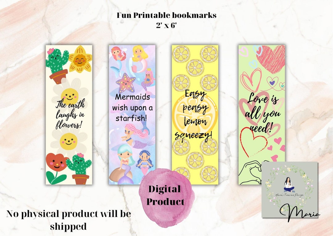 Playful Printables: Cartoon Bookmarks 8 Downloadable and Printable ...