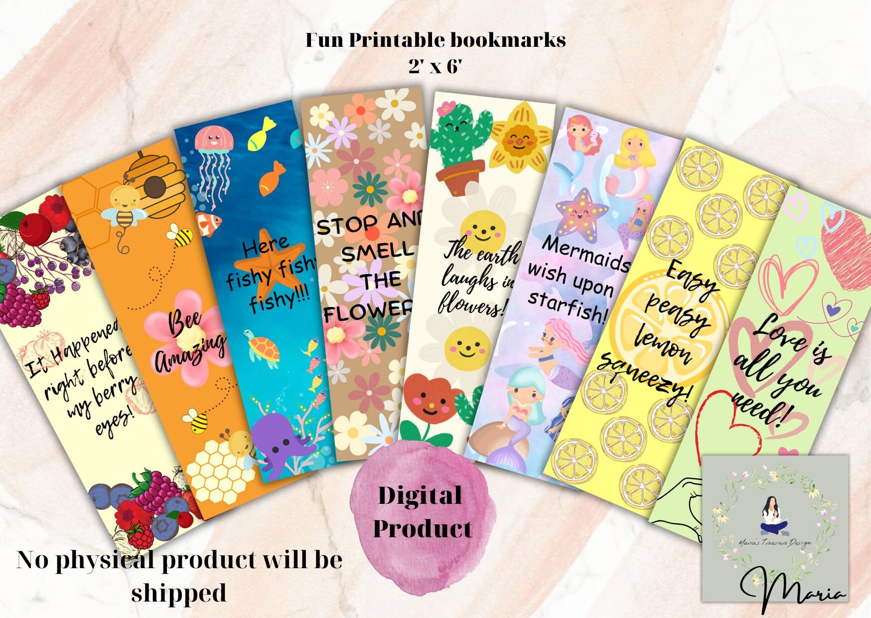 Colourful & Playful Printable Bookmarks Keep It Fun 8 - Etsy