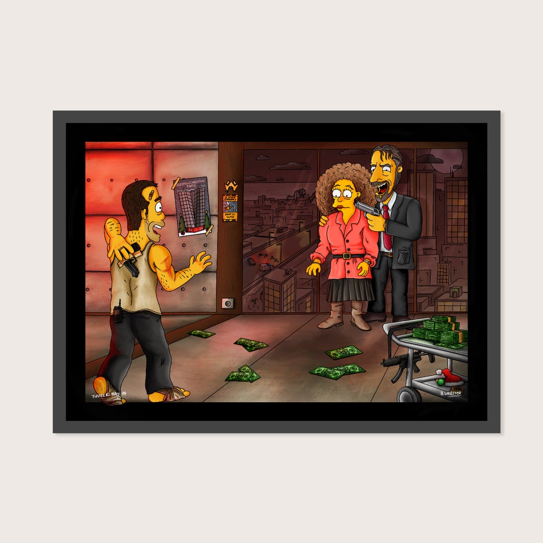 Yippee Ki Yay Die Hard Vault Scene Fanart Print, Film Crossover Art ...