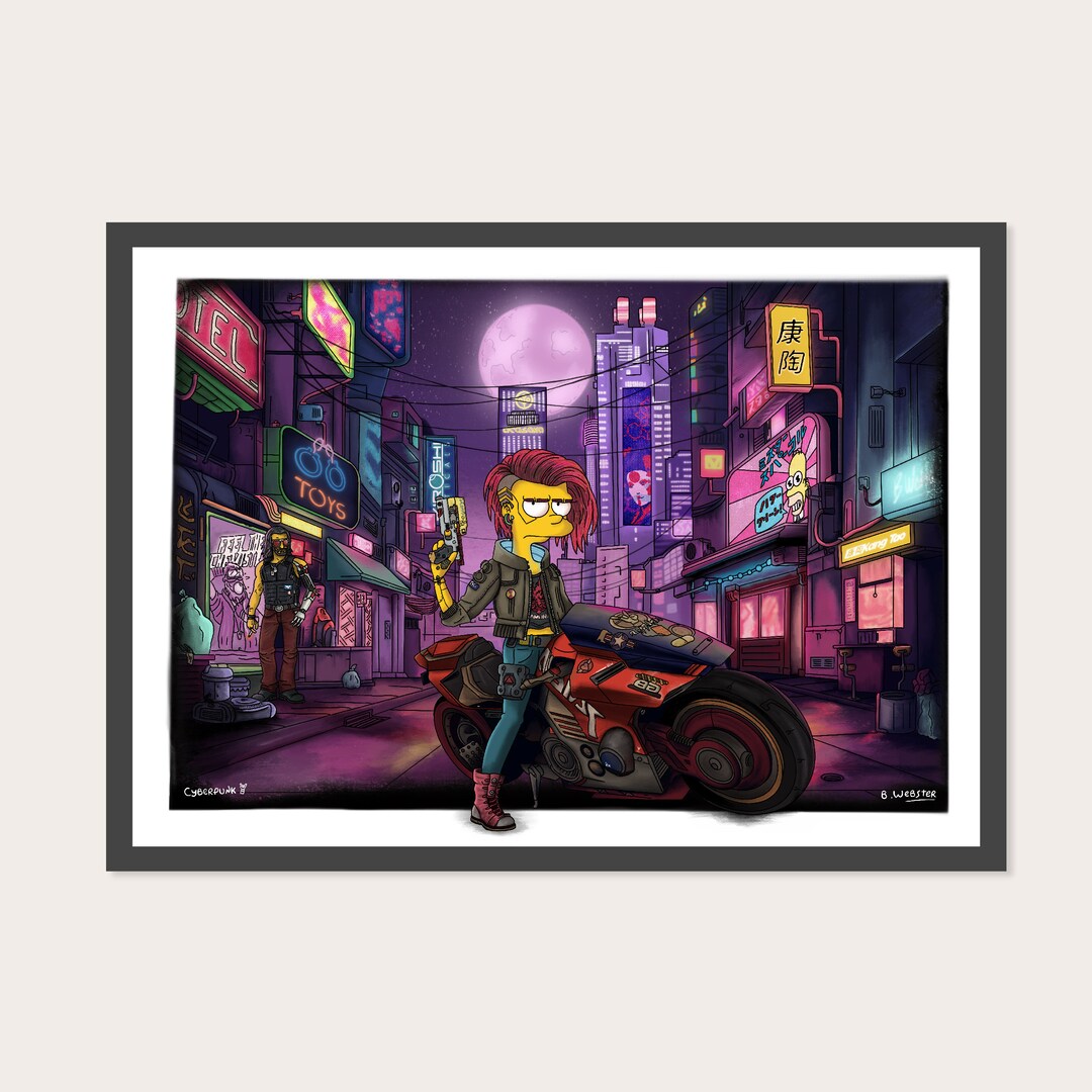 Cyberpunk Landscape Video Game Fanart Print, Video Game Crossover Art ...