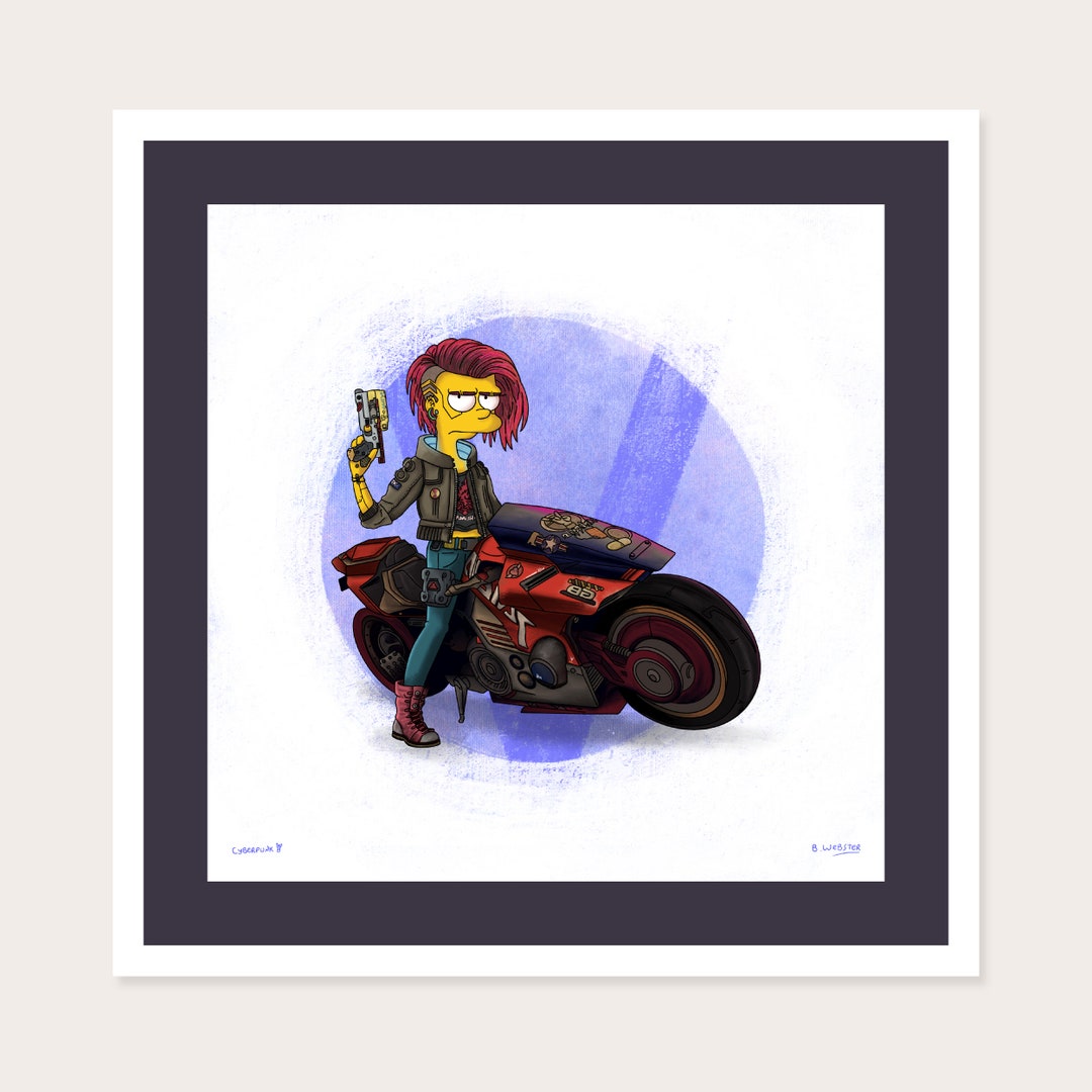 Cyberpunk Square Video Game Fanart Print, Video Game Crossover Art ...