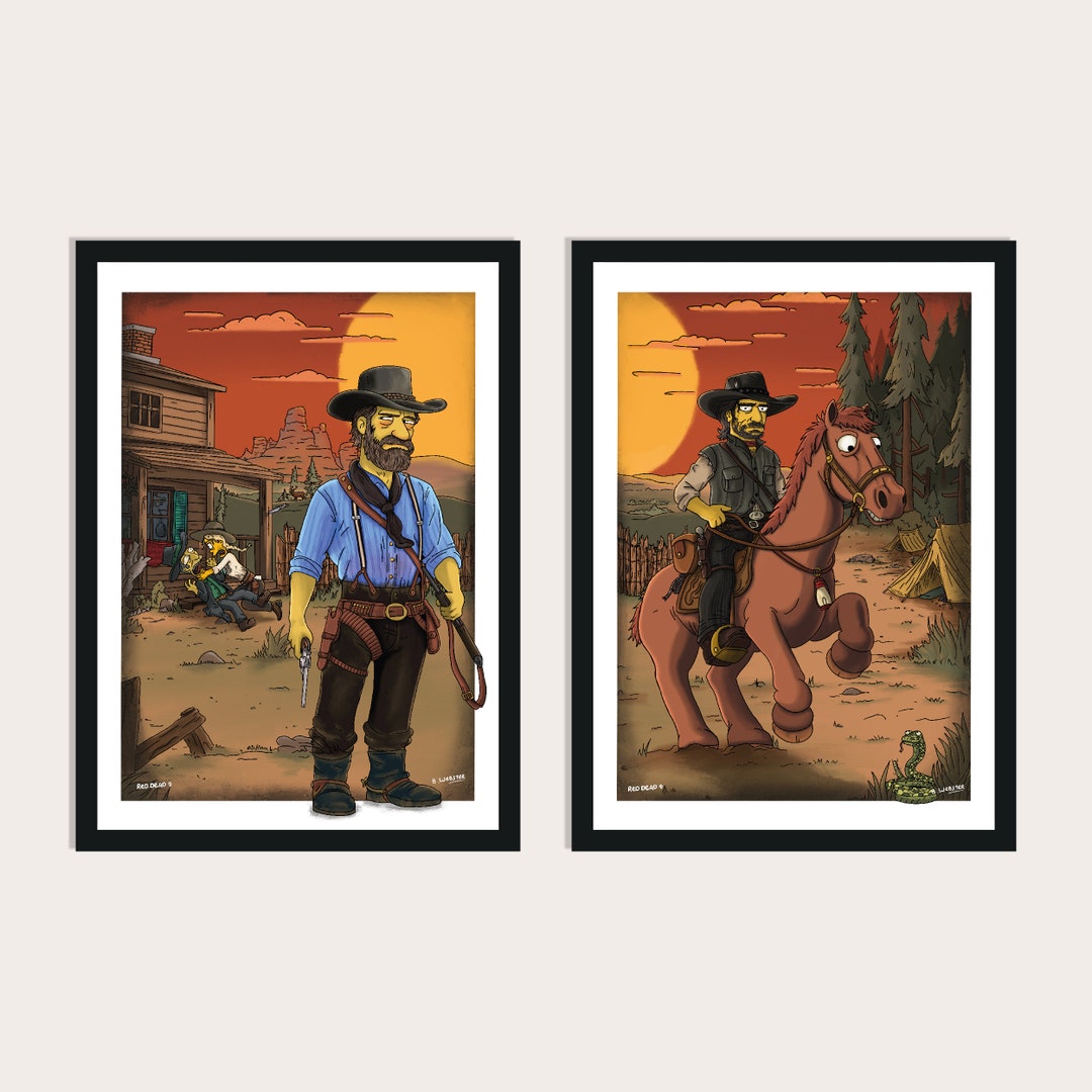 Red Dead Collection Portrait X 2 Video Game Fanart Print, Video Game ...