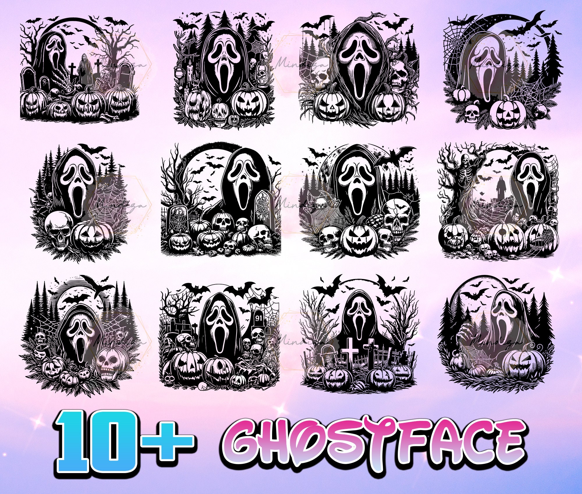 10 Designs Horror Characters Svg Bundle Sublimation, Scary Movies Svg ...