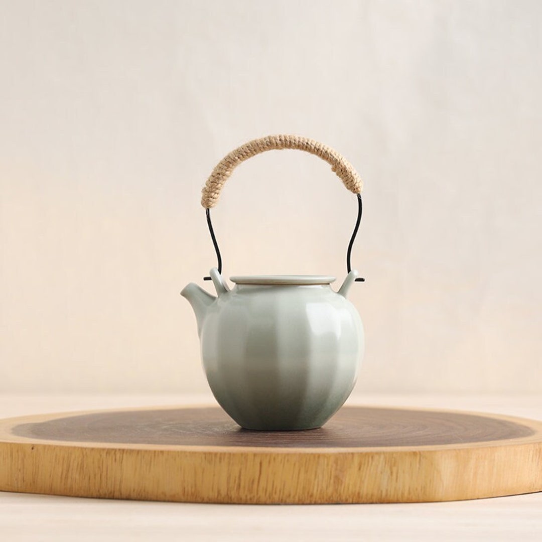 Cyan Ceramic Teapot Handle Asia Tea Pots 320ml - Etsy