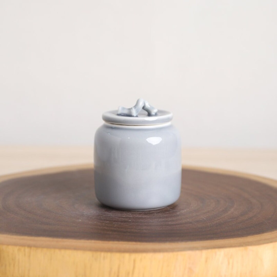 Ice Gray Ceramic Tea Storage Canister Small Tea Caddy 180ml - Etsy