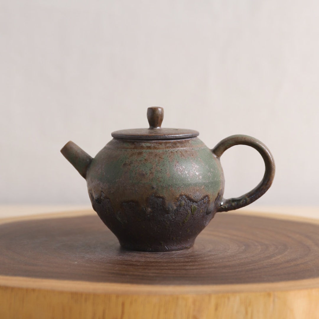 Bronze Green Coarse Pottery Teapot Traditional Gongfu Tea Pot 200ml - Etsy