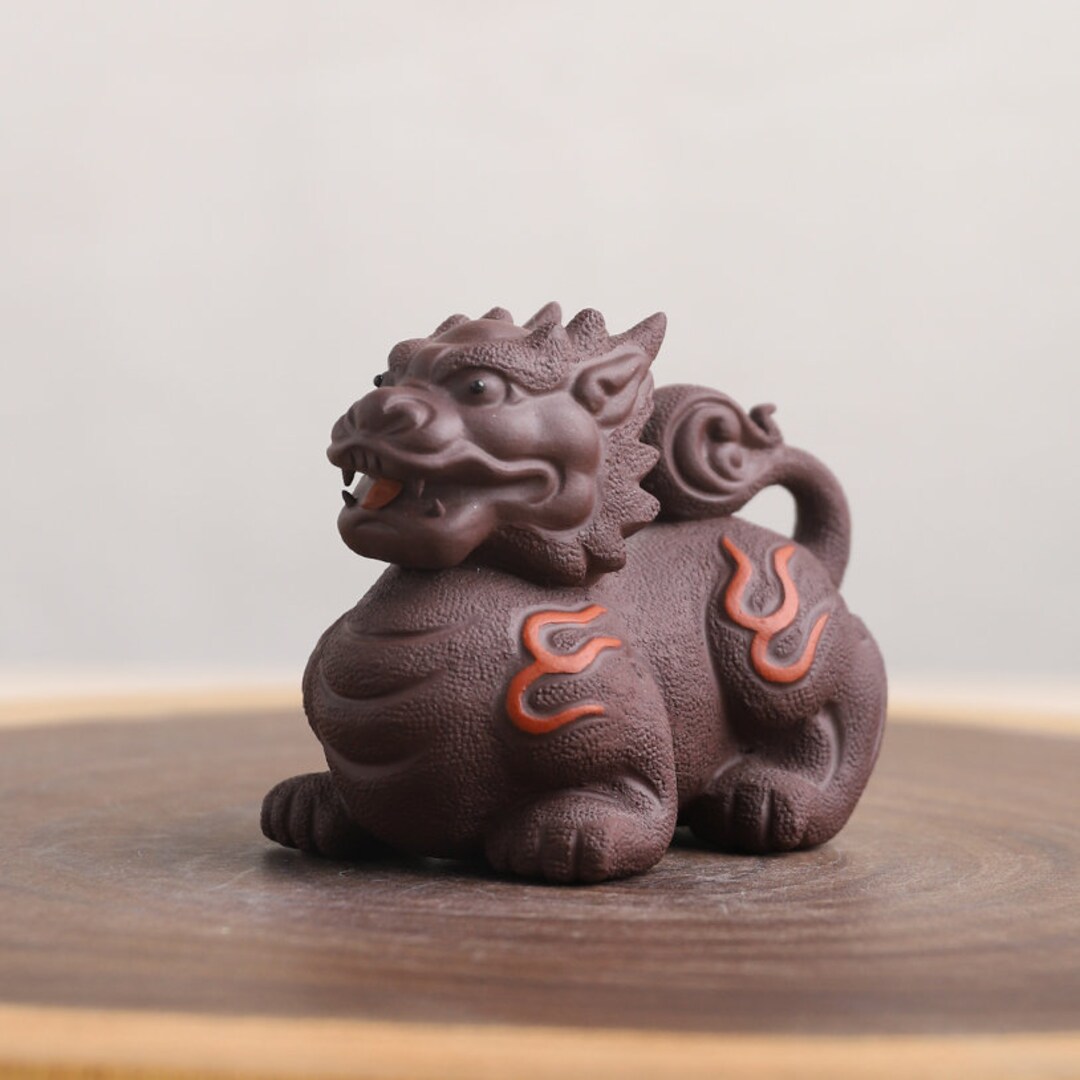 Purple Clay Lucky Tea Pets Kirin From Yixing - Etsy