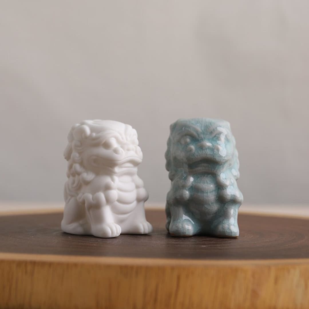 Chinese Lion Ceramic Tea Pet Sitting Lion Tea Table Decoration - Etsy