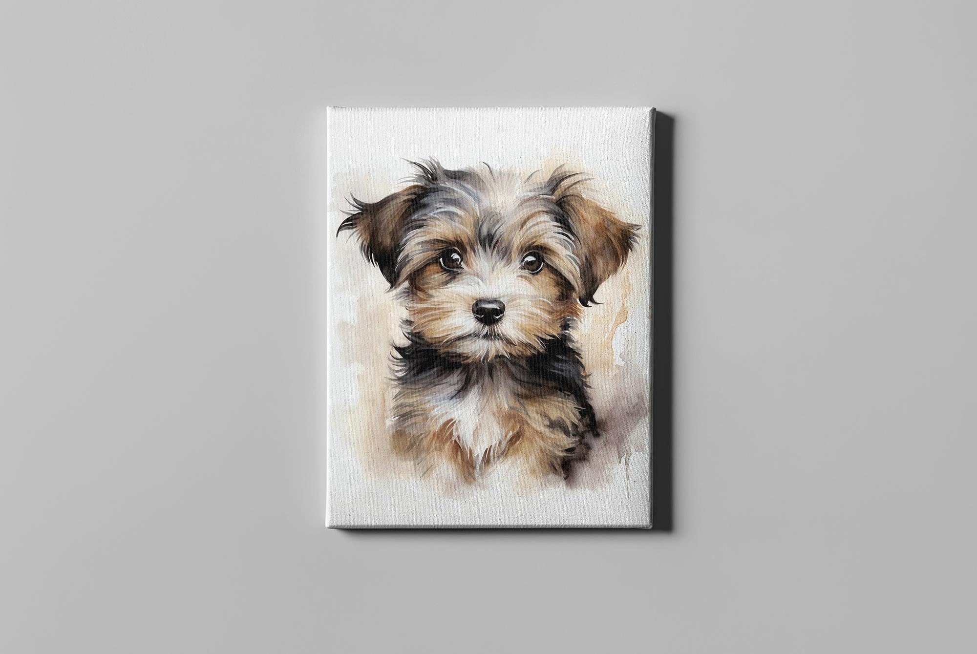 Adorable Morkie Puppy Watercolor Painting A High Quality Wall Art ...