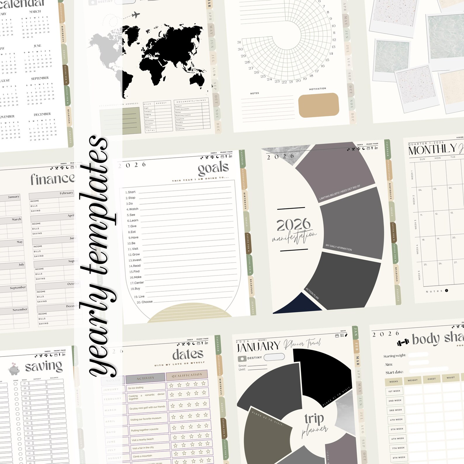 2026 Digital Planner for iPad & Goodnotes • Dated • Monthly, Weekly ...