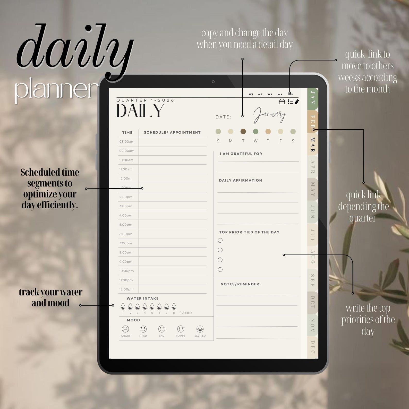 2026 Digital Planner for iPad & Goodnotes • Dated • Monthly, Weekly ...