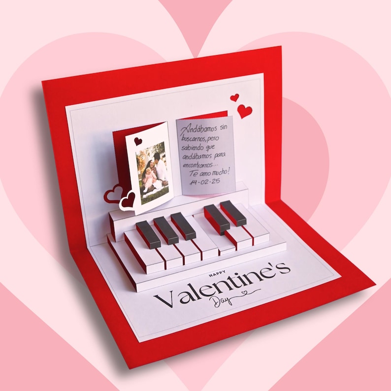 Valentines Day Digital Pop Up, Music Love Card Template, Love Card Pop ...