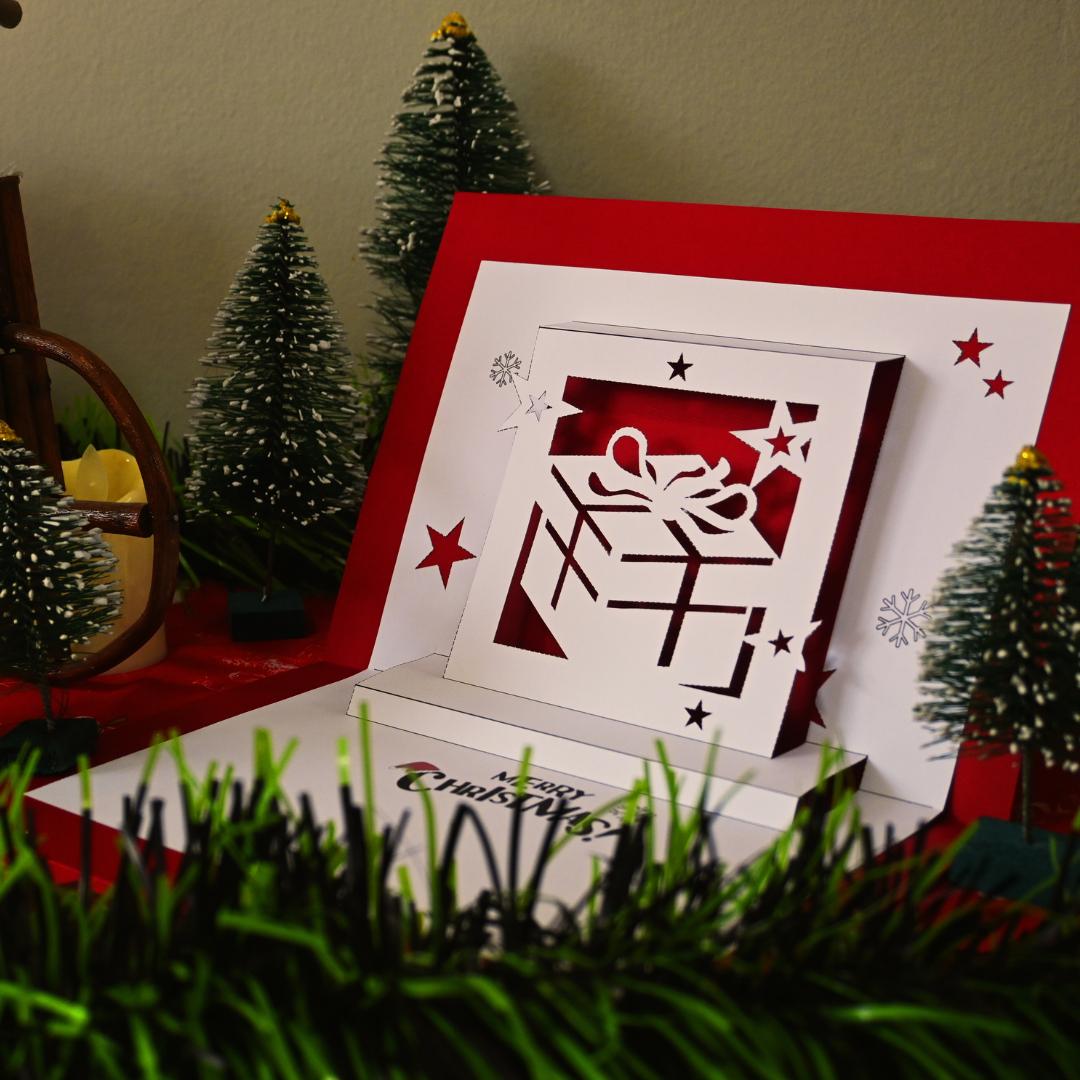 Digital Template Pop-up Christmas Card, Christmas Holiday Joy, Gift and ...
