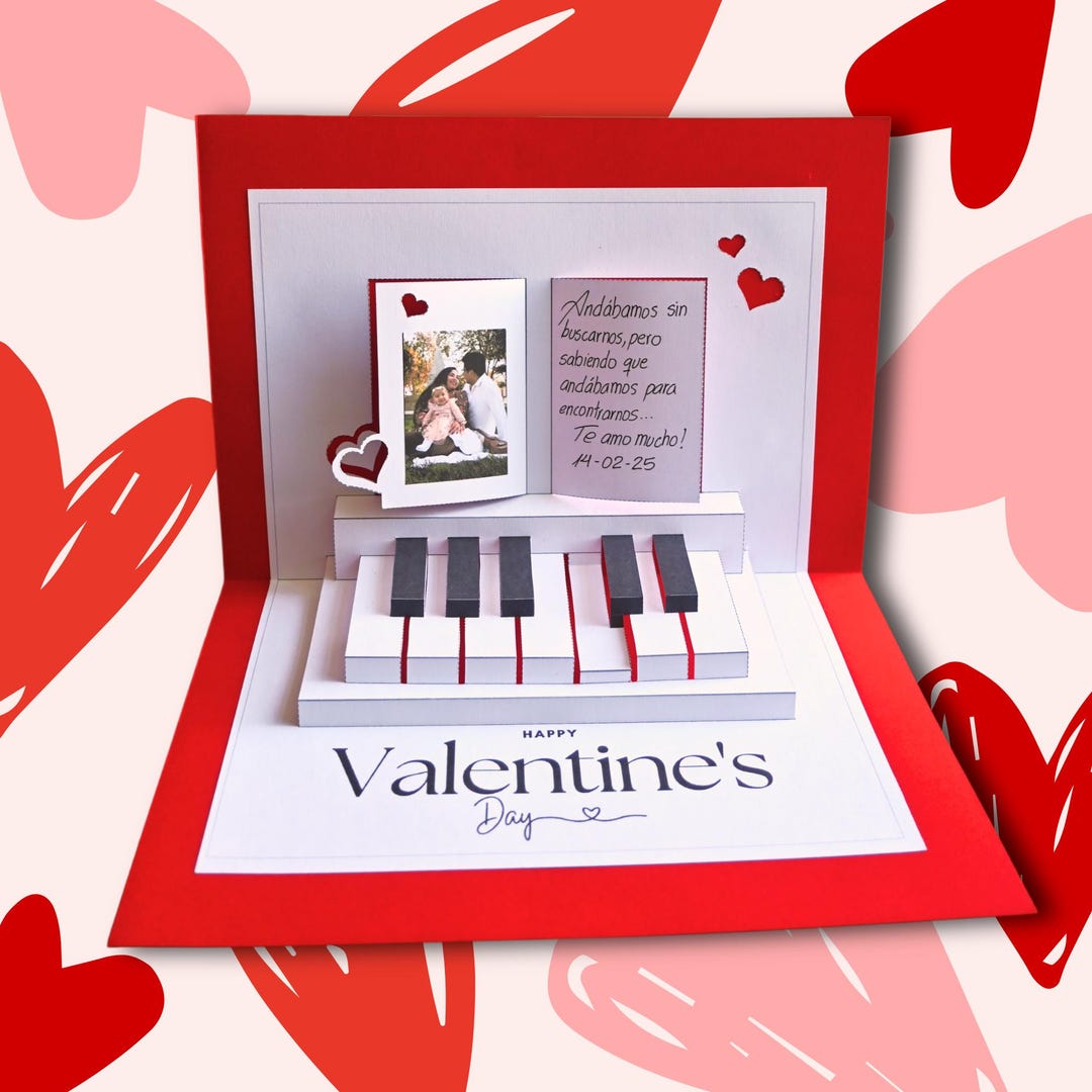 Valentines Day Digital Pop Up, Music Love Card Template, Love Card Pop ...