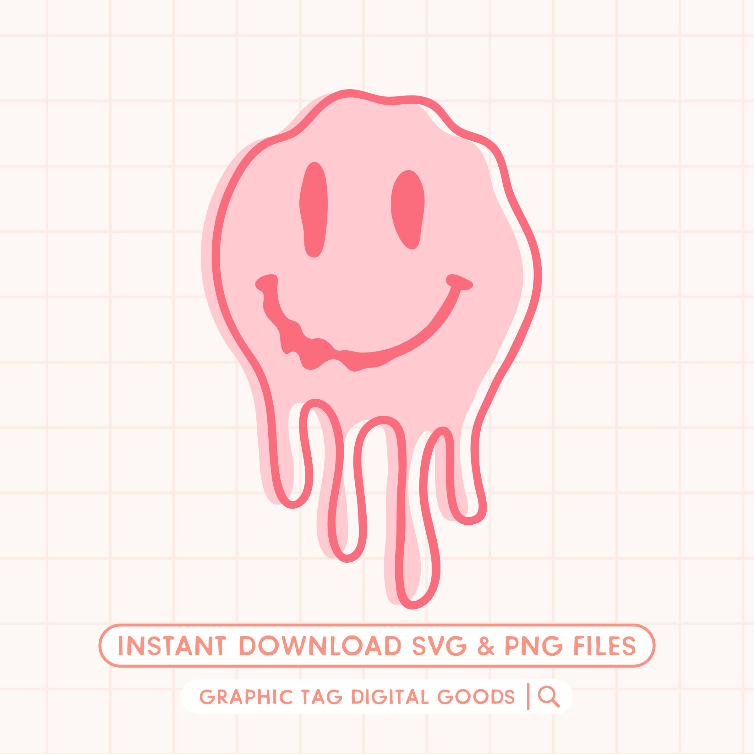 Drippy Smiley Face SVG, Smile Png, Hippie Svg Cut File, Sublimation ...