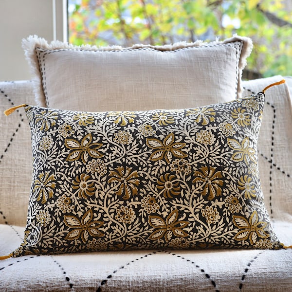 Block Print Cushion - Etsy UK