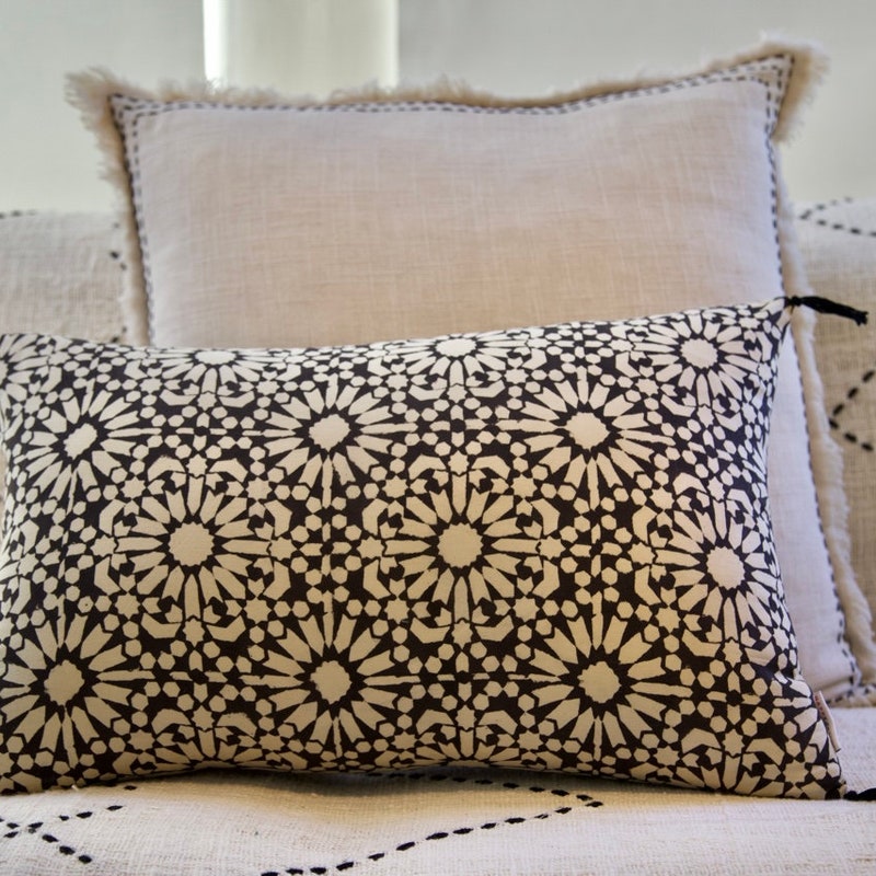 Block Print Cushion - Etsy UK
