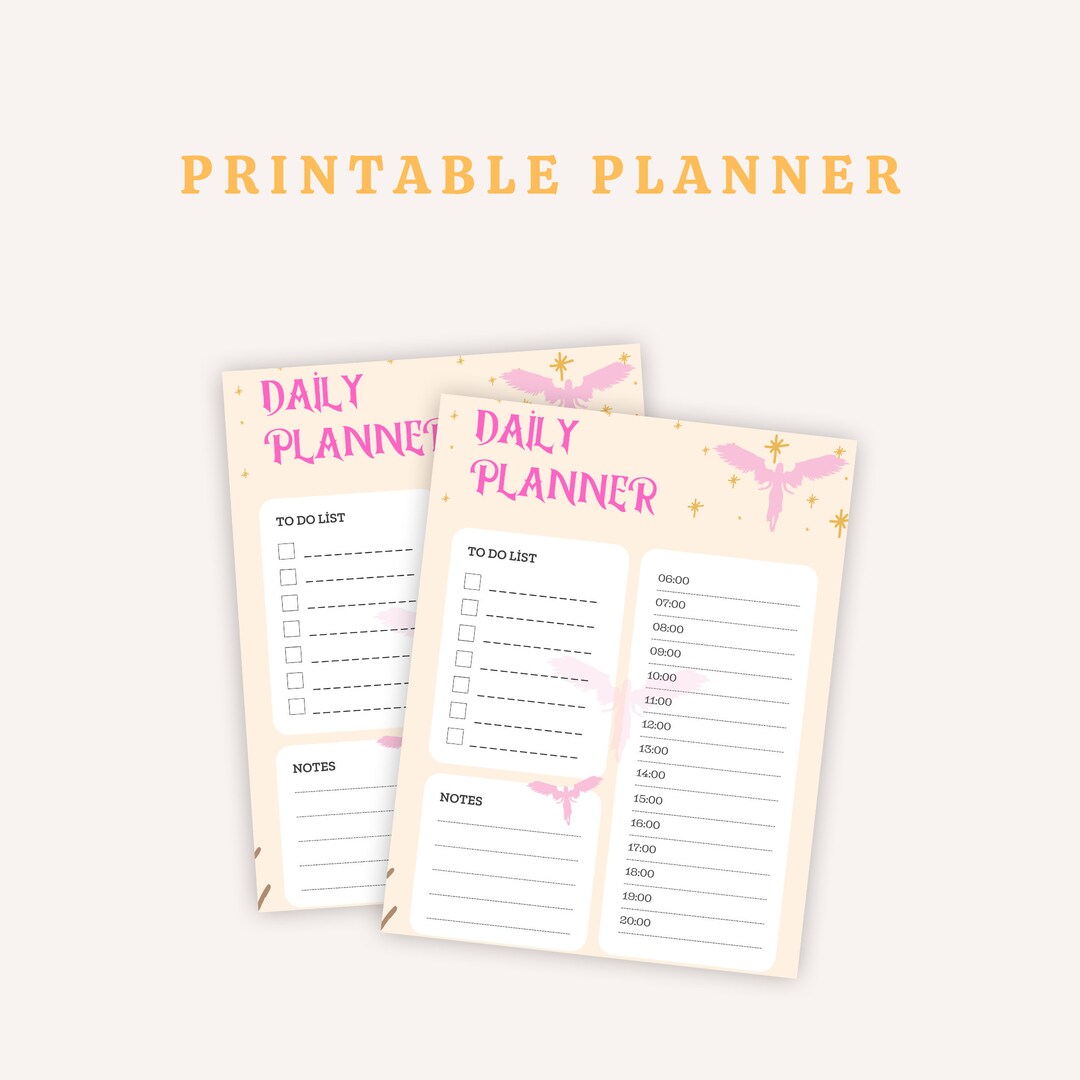 Daily Planner, Printable Planner, Angels Daily Planner - Etsy