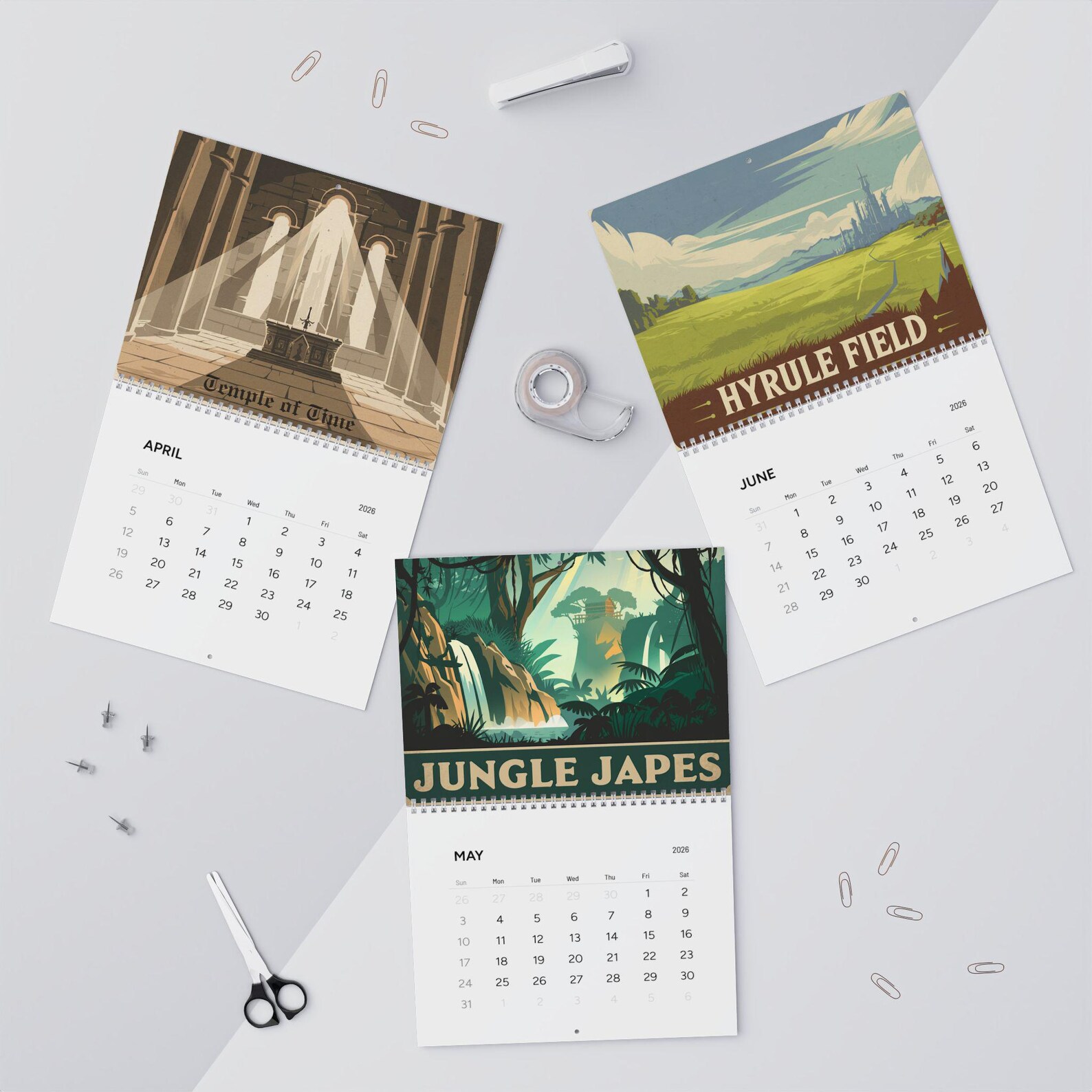 Vintage-inspired Retro Gaming Wall Calendar, Travel Down I64, Nostalgic ...